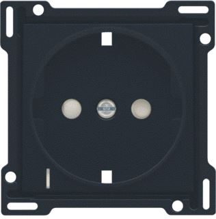 niko pure black steel afwerkingsset voor stopcontact met kant aarding ...